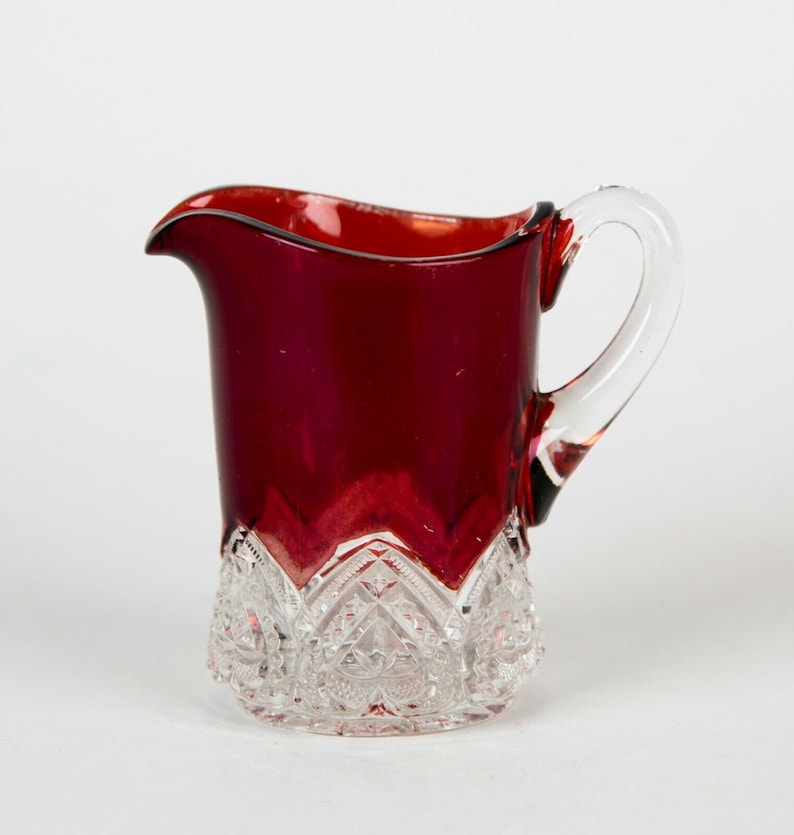 Antique Duncan Miller Button Arches Ruby Red Stained Glass - Etsy