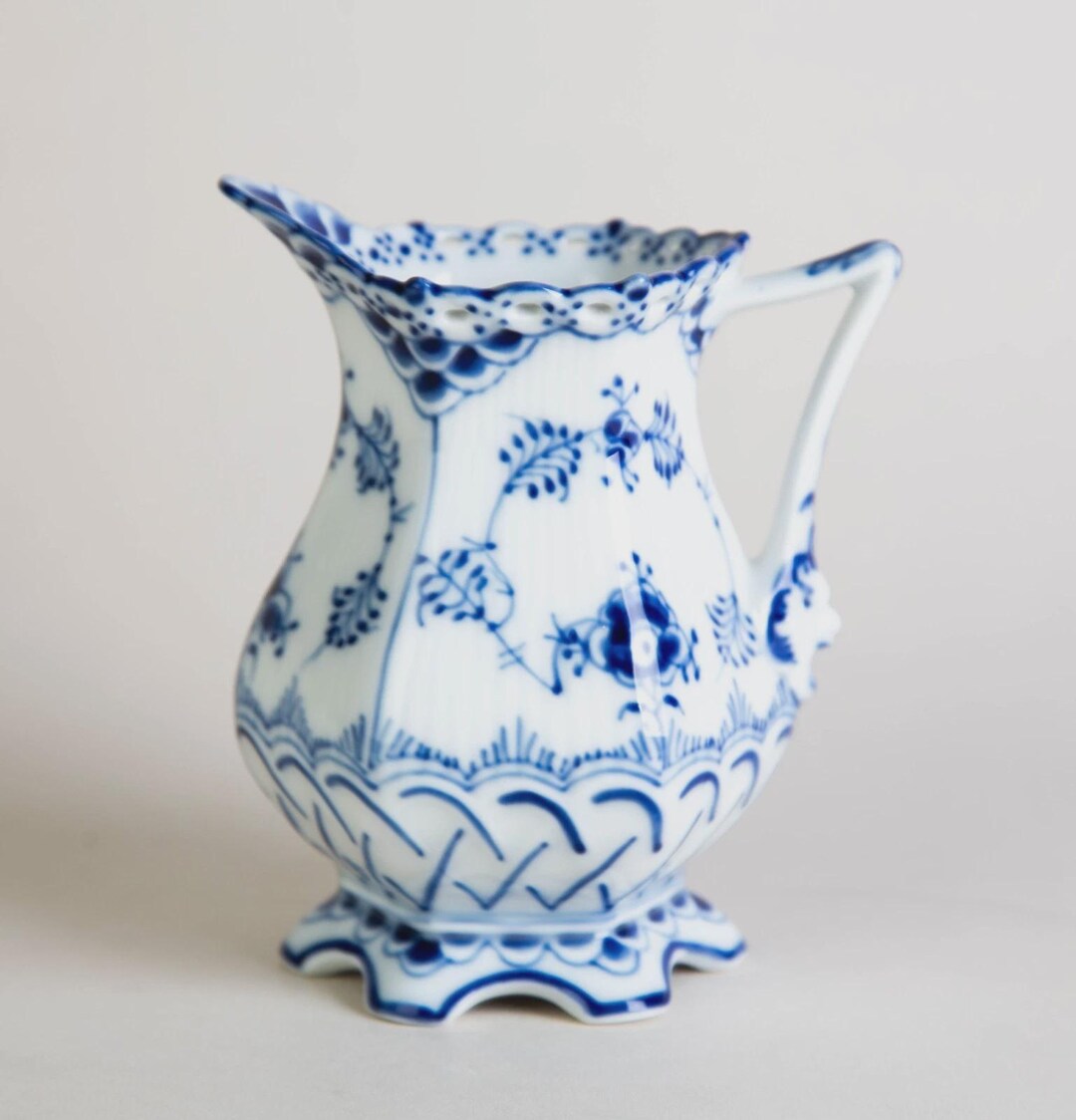 Royal Copenhagen Blue Fluted Full Lace Creamer #1140 Vintage Denmark - Etsy