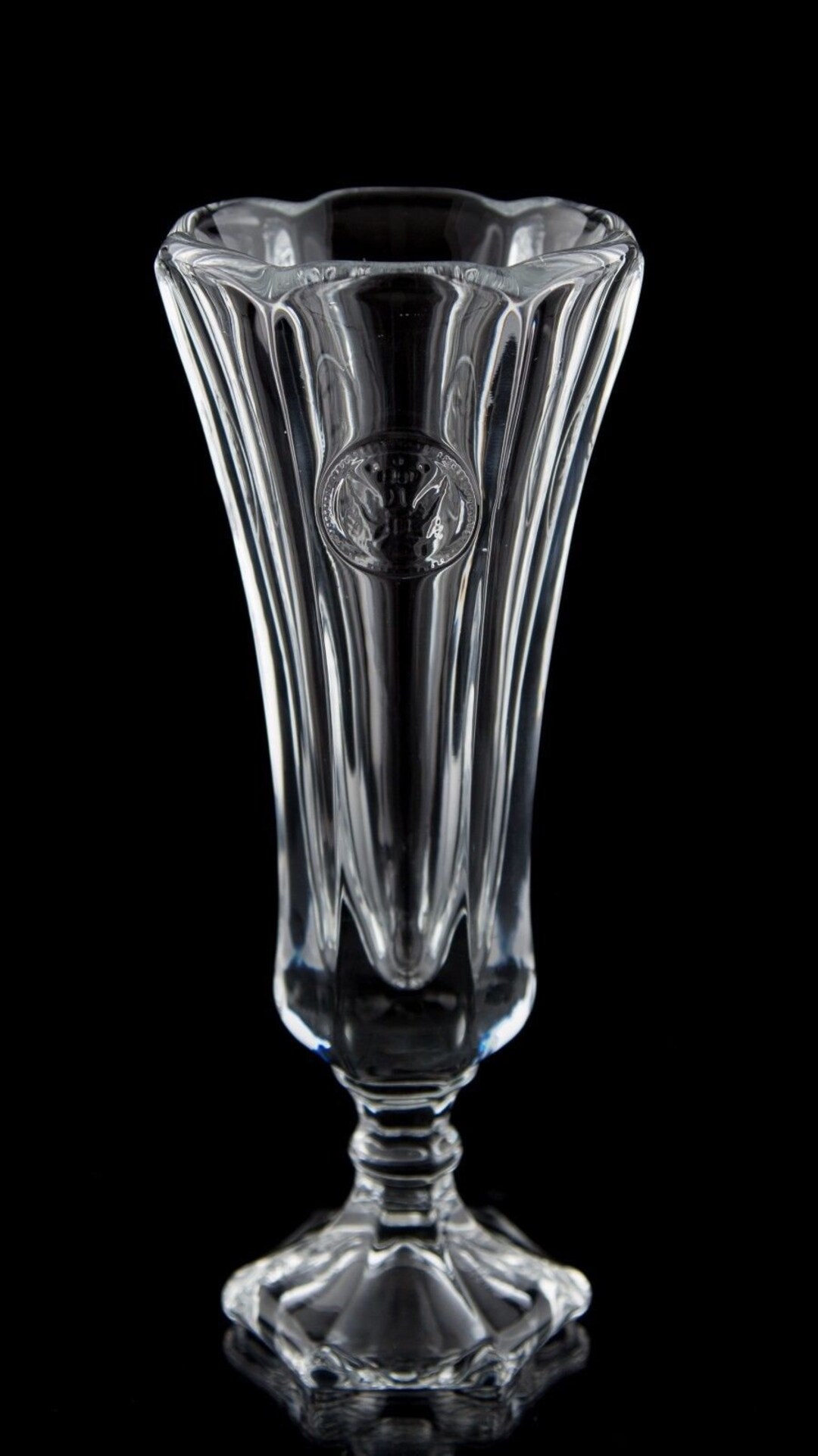 Fostoria Coin Glass Clear 8" Bud Vase 3 Panel Coins Vintage - Etsy