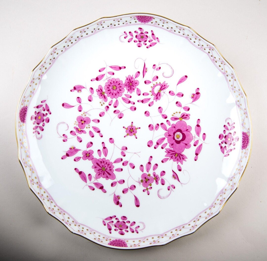 Meissen Pink Indian Round Platter Tray 11" Vintage Porcelain Germany - Etsy