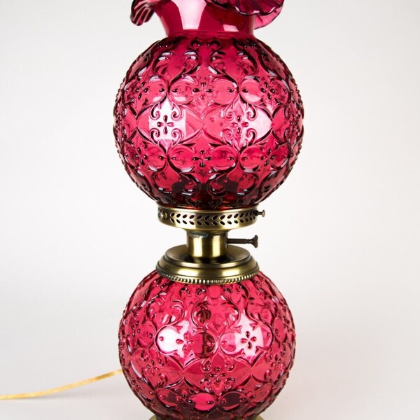 Cranberry Glass Lamp - Etsy
