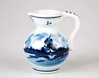Antique Continental Dutch Delft Blue & White Faience Pottery Character ...