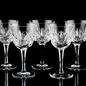 Gorham Cherrywood Small Wine Glasses Set of 5 Elegant Vintage Crystal ...