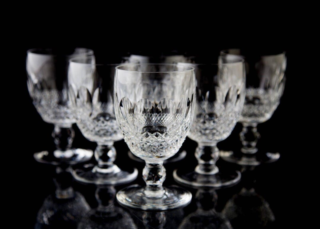 Waterford Colleen Water Goblet Glasses Set of 6 Elegant Vintage Crystal ...