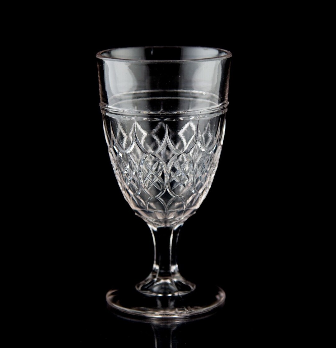 Antique EAPG Pressed Pattern Glass Water Wine Goblet 10 Oz. - Etsy