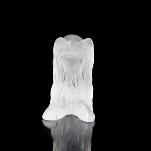 Lalique Yorkshire Terrier Dog Yorkie Kneeling Figurine Crystal France ...