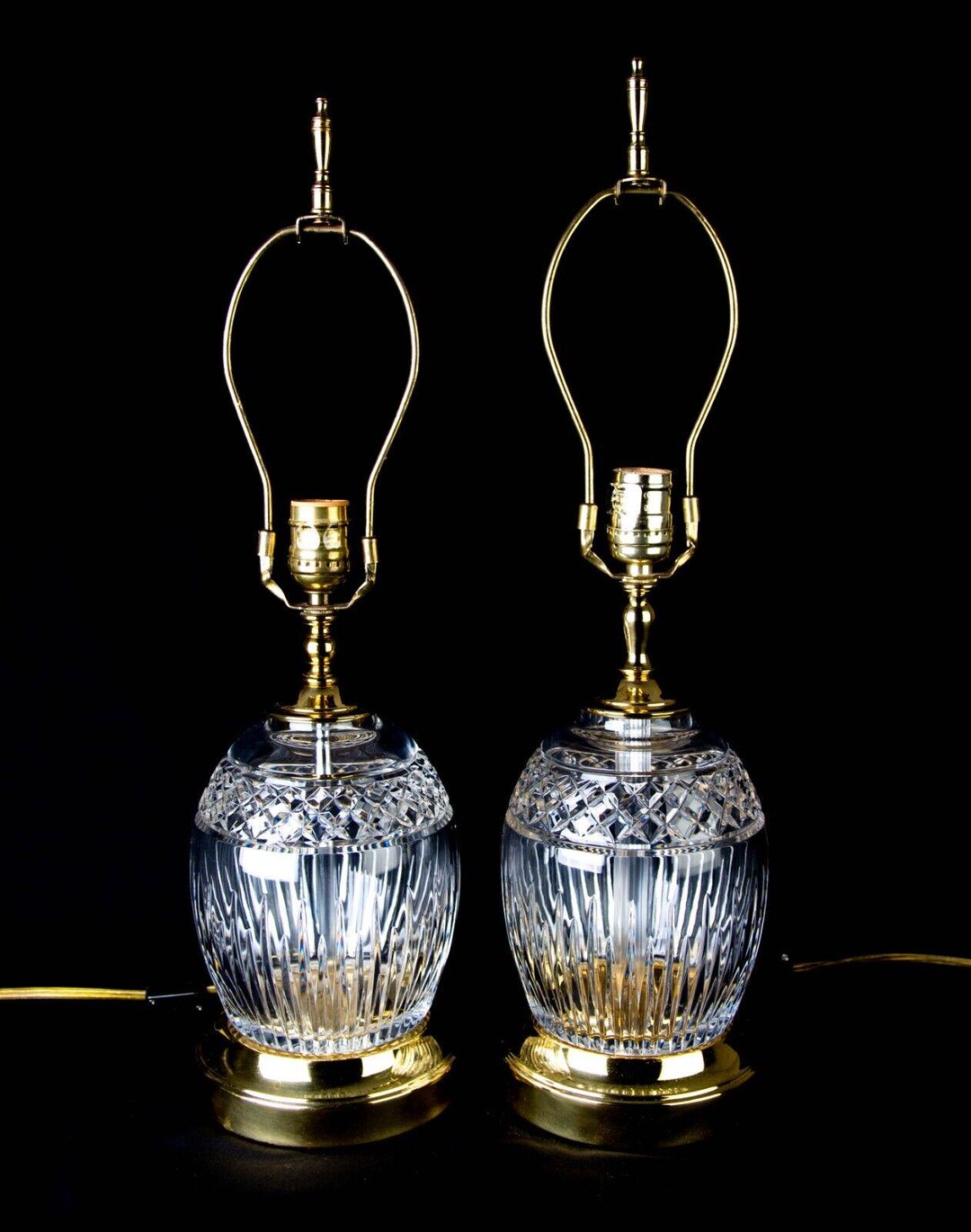 Waterford Mastercraft Crystal Lamps Set of 2 Vintage Signed - Etsy