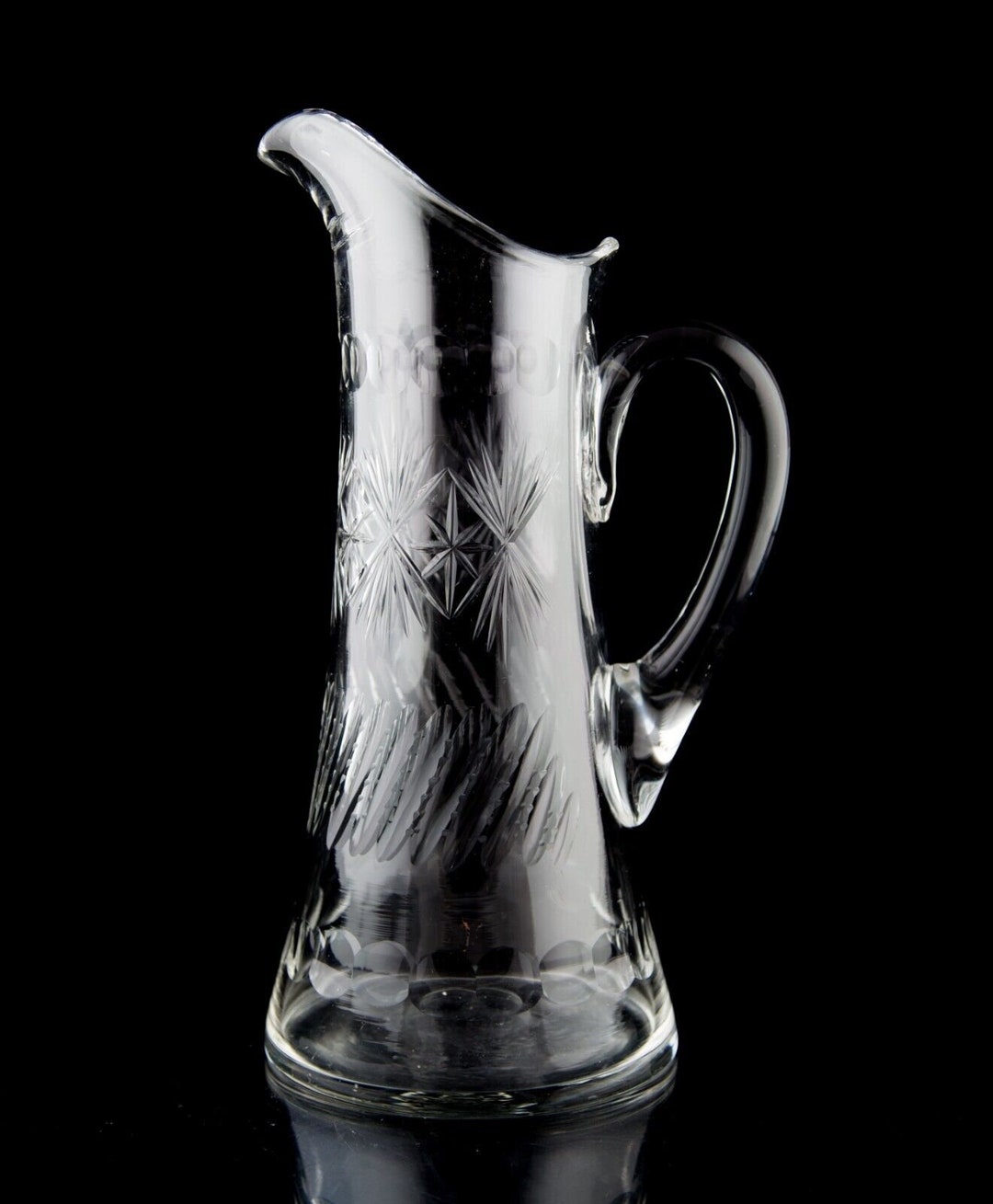 Antique Cut Glass Pitcher Polished Pontil Mark - Etsy
