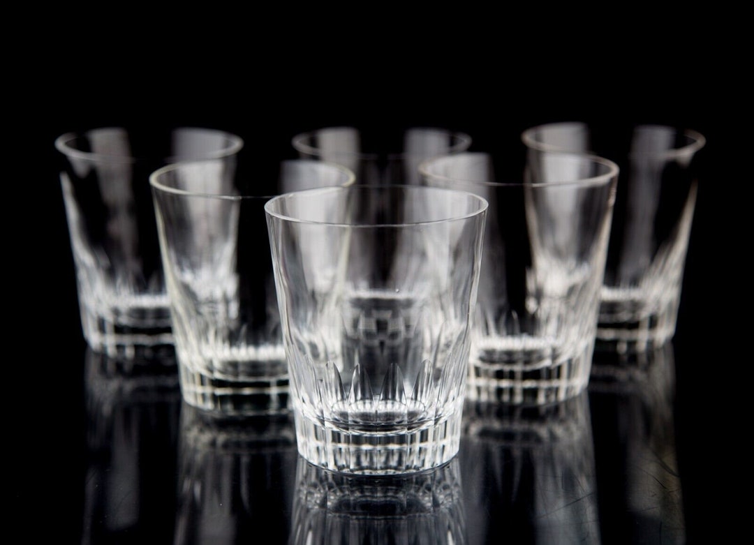 Vintage Old Fashioned Glasses Set of 6 Vertical Cut Design Elegant ...