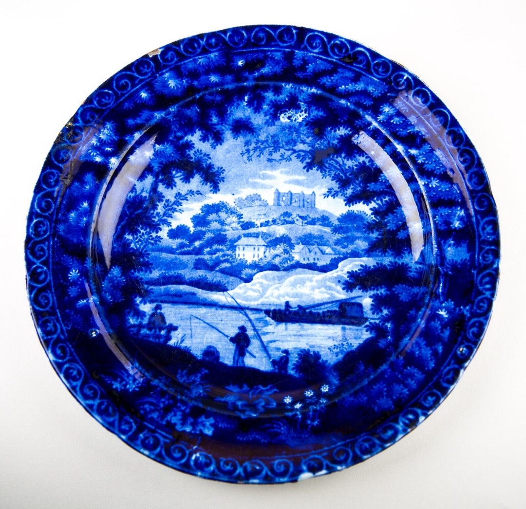 Antique Clews Historical Staffordshire Blue Plate St. Catherine's Hill ...