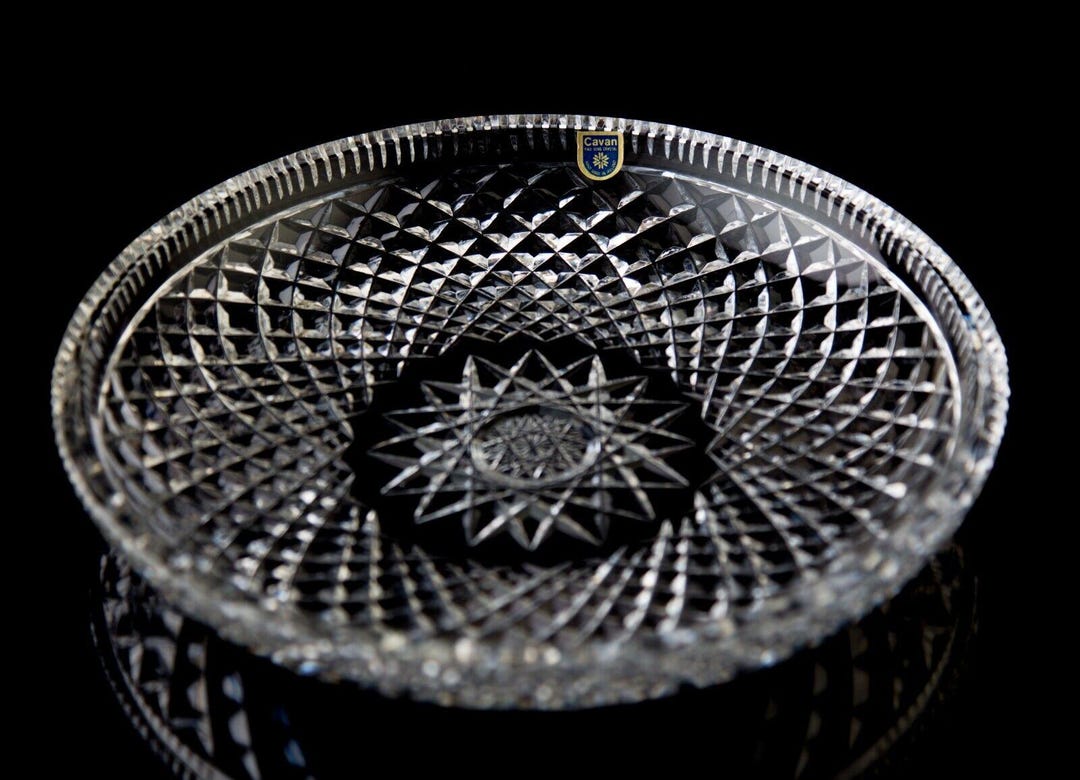 Cavan Irish Cut Crystal Large Round Platter Tray 11" Elegant Vintage - Etsy