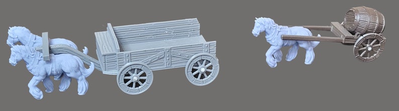 Cart and Wagon Set Tabletop Terrain D&D Miniature - Etsy
