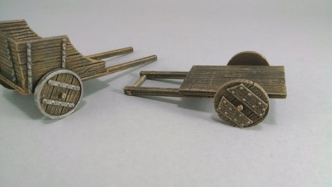 Cart and Wagon Set Tabletop Terrain D&D Miniature - Etsy