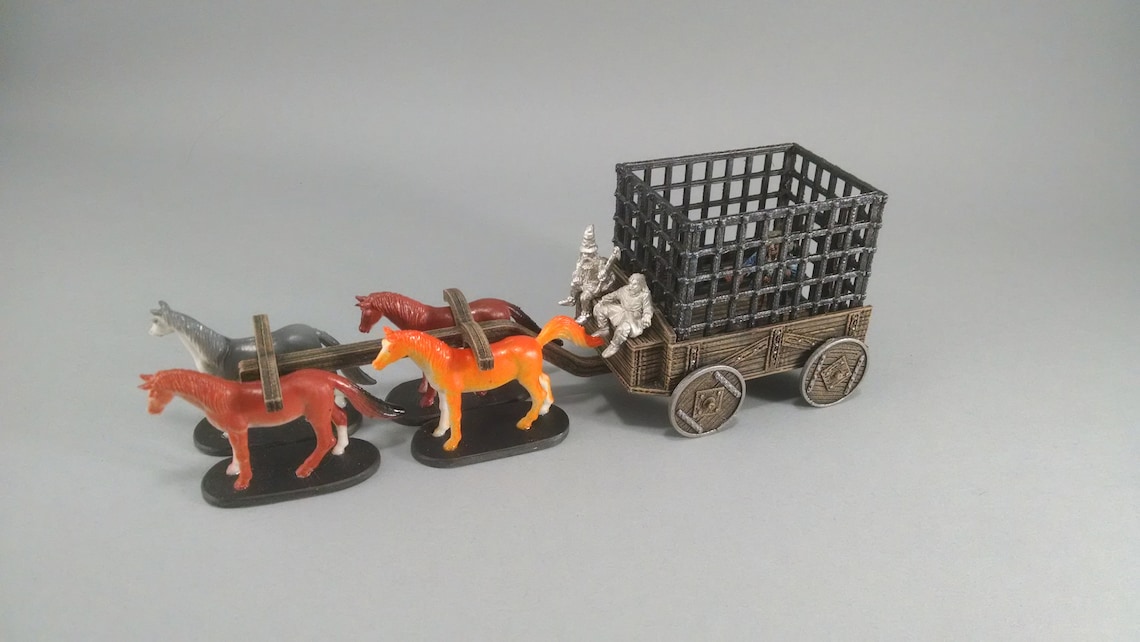 Cart and Wagon Set Tabletop Terrain D&D Miniature - Etsy