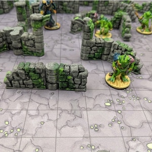 Dungeon Sticks Ruined Stone Wall Painted Set 30pc Tabletop Terrain ...