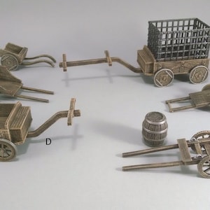 Cart and Wagon Set | Tabletop Terrain | D&D | Miniature | Scatter ...