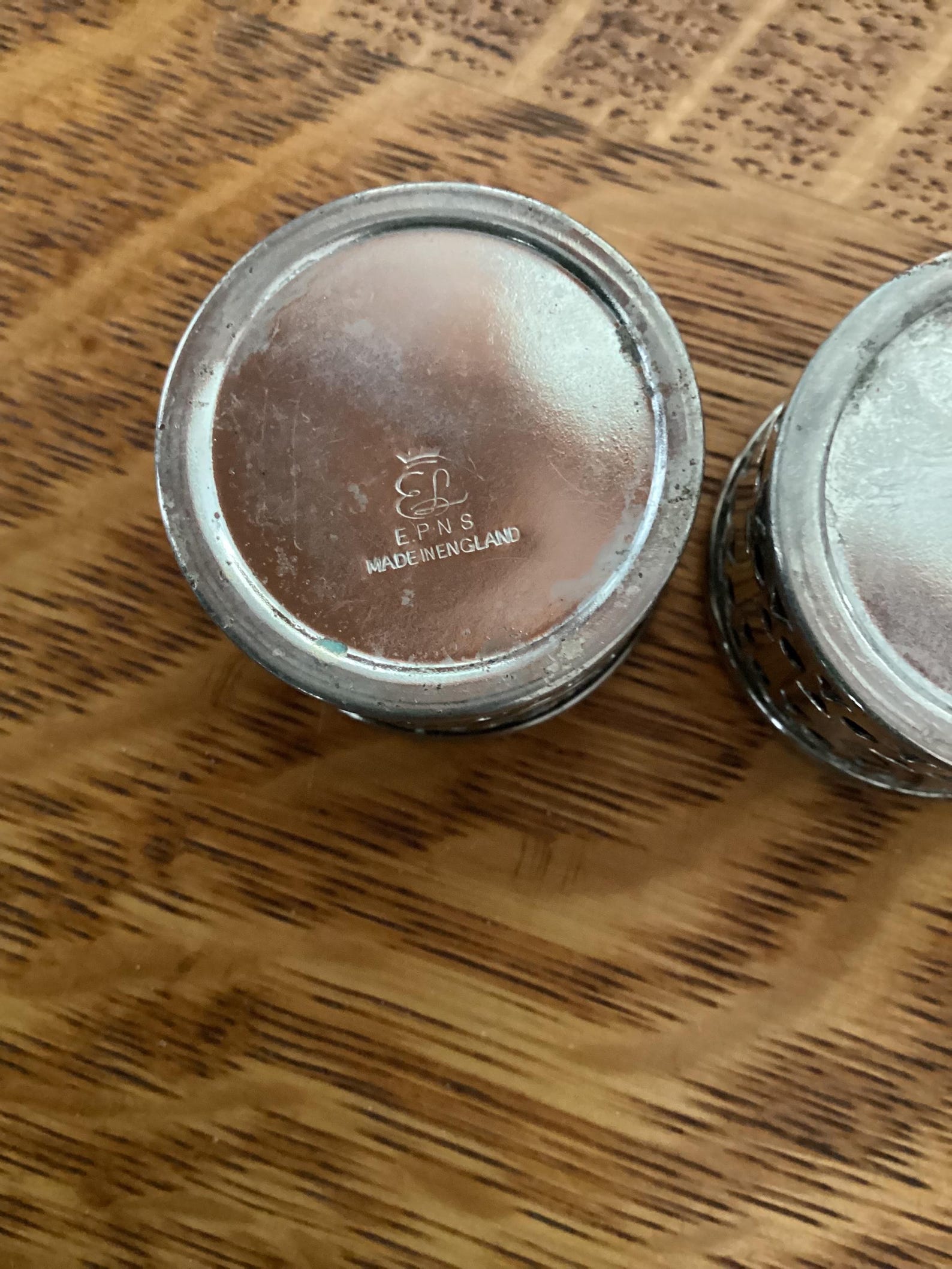 Set of Two Silver Plate EPNS Salt Cellars With Cobalt Inserts - Etsy