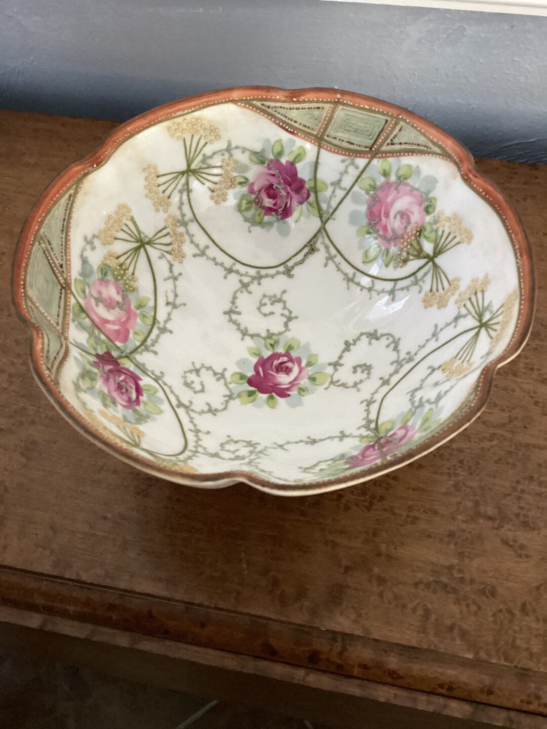 Japanese Nippon Beaded and Footed Bowl - Etsy