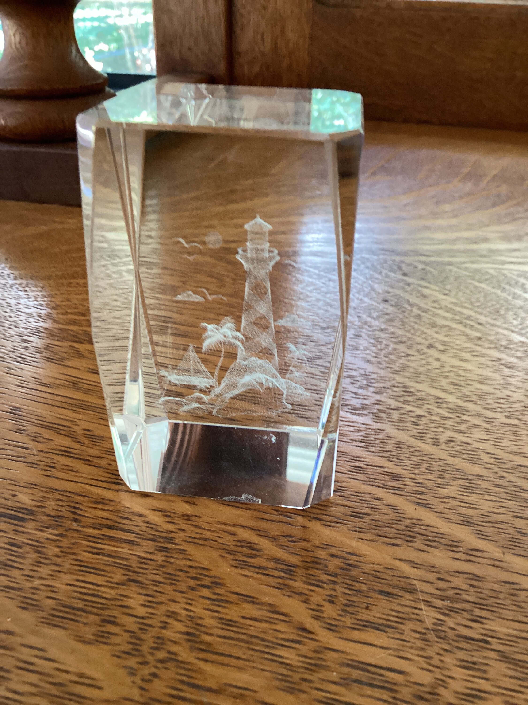 Lighthouse 3D Laser Etched Crystal Paperweight - Etsy
