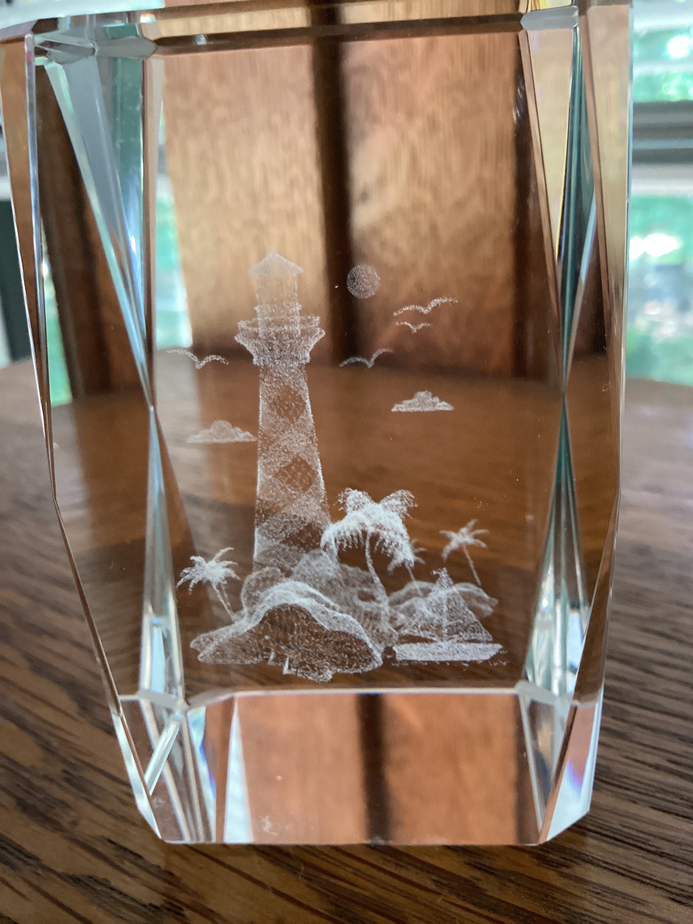 Lighthouse 3D Laser Etched Crystal Paperweight - Etsy