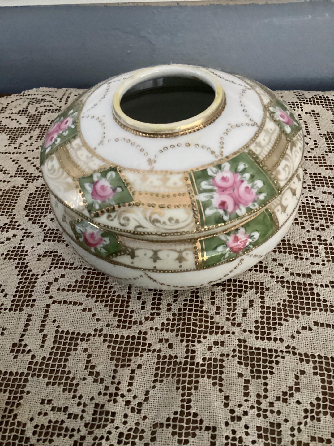 Nippon Hand Painted Hair Receiver - Etsy