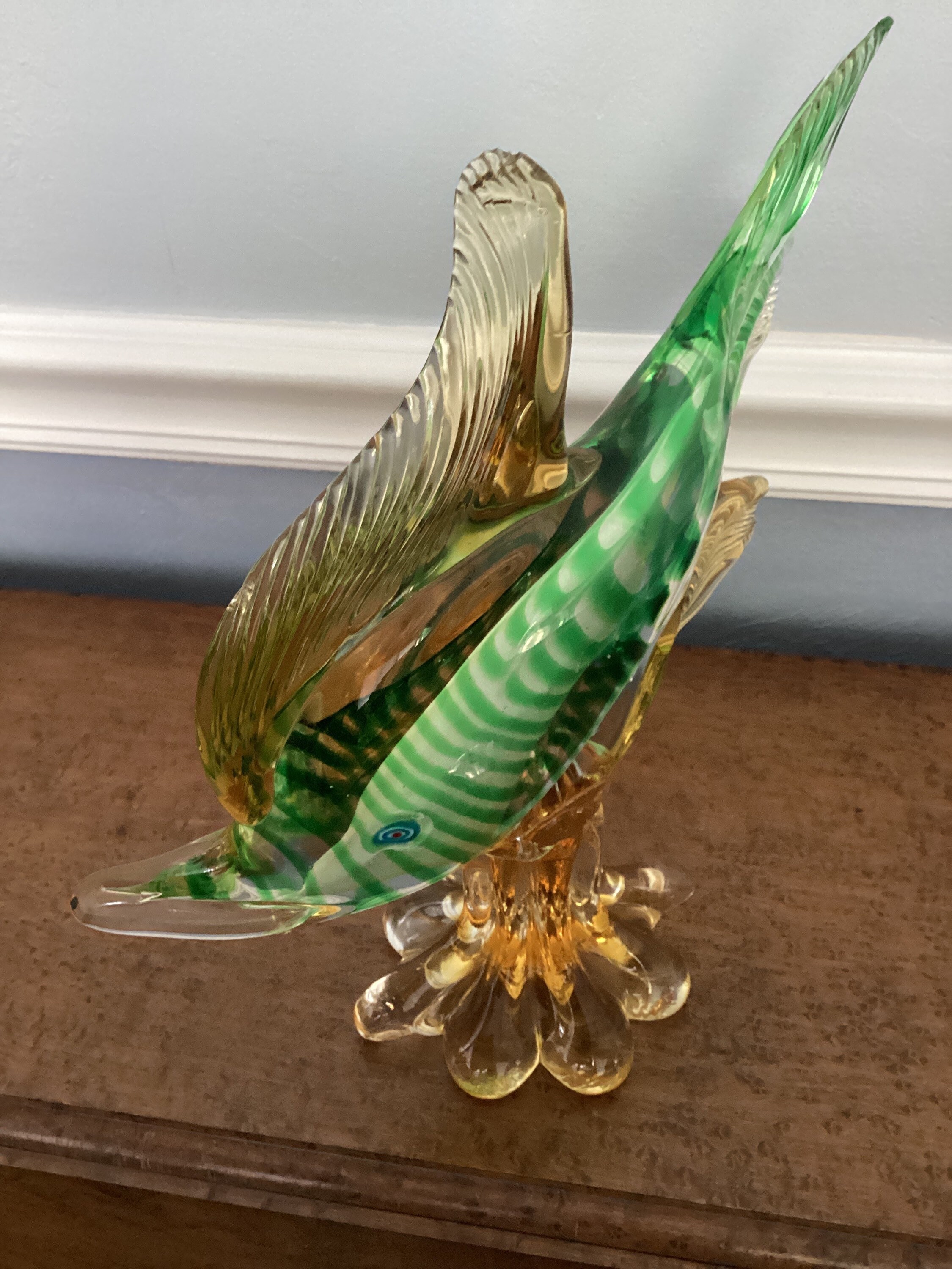 Murano Art Glass Sculpture Fish on Pedestal - Etsy