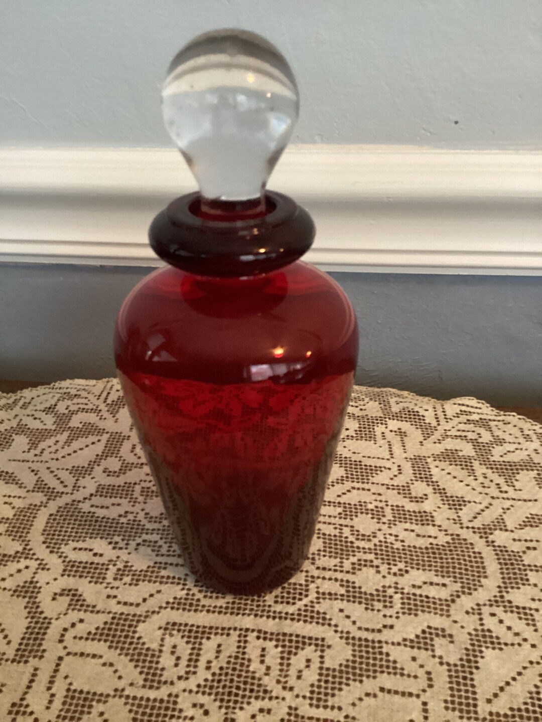 Ruby Red Apothecary Bottle - Etsy