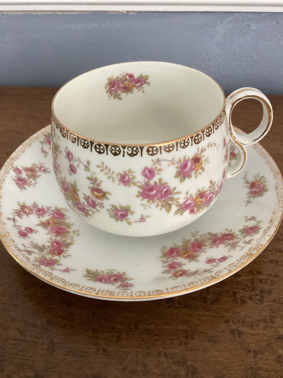 Nippon Bridal Rose Pattern Cup and Saucer - Etsy