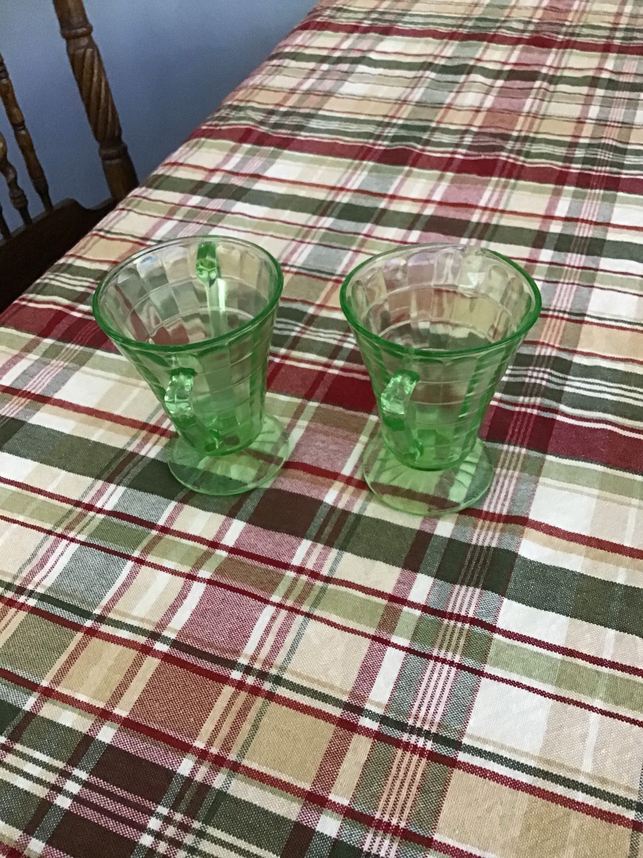 Vaseline Glass Anchor Hocking Block Optic Creamer and Sugar - Etsy