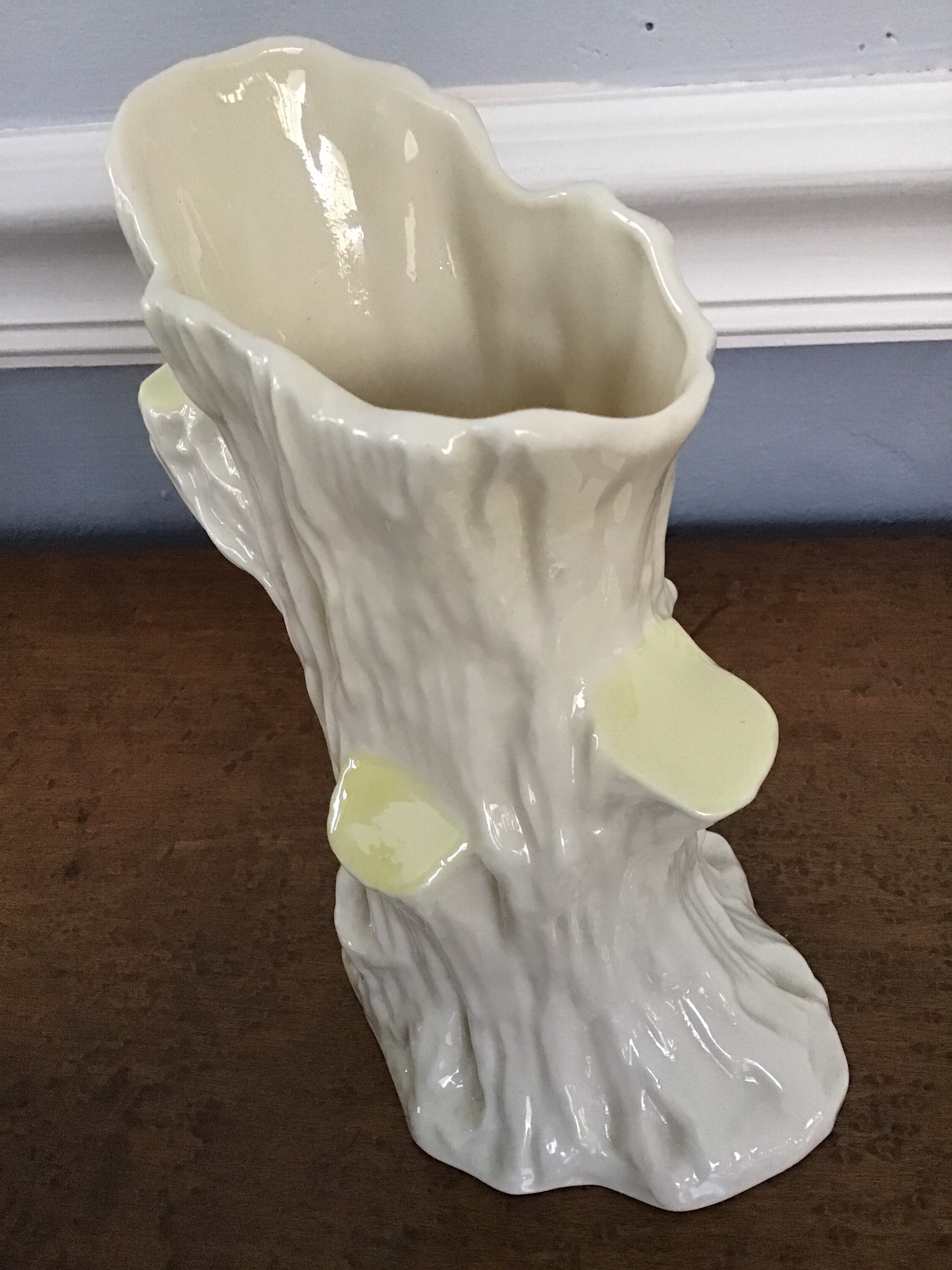 Vintage Belleek Tree Trunk Vase Green Mark - Etsy