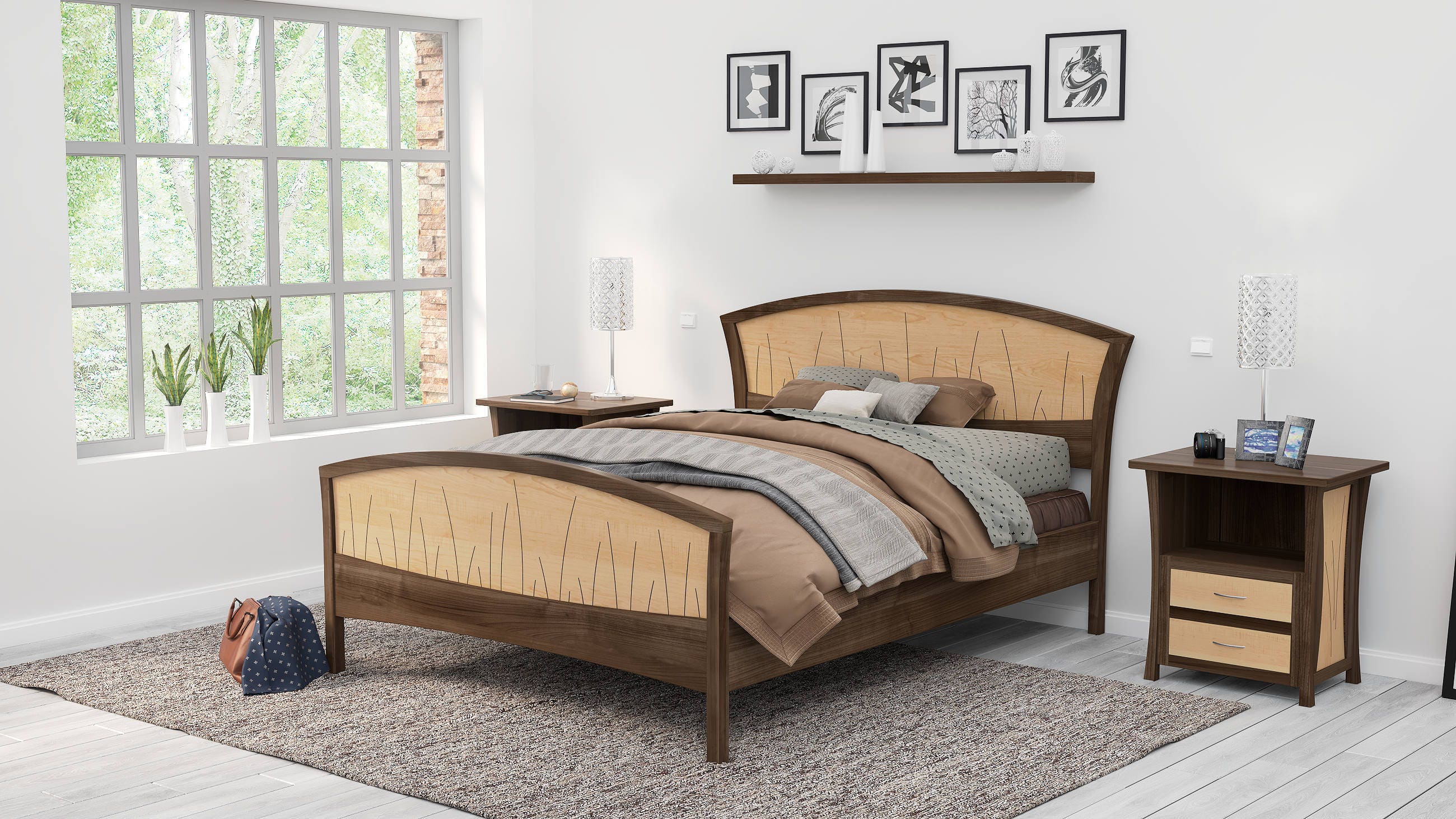 Solid Wood Bed Frame Queen King & California King Handmade | Etsy