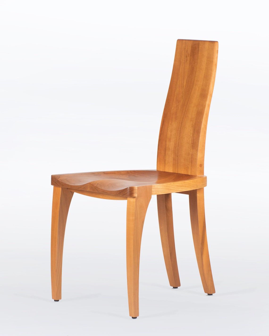 Dining Chair in Solid Cherry Wood With Scandinavian Modern - Etsy