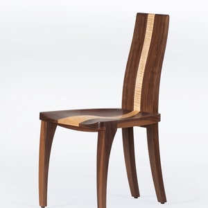 Modern Dining Chair Handmade in Solid Walnut and Maple Wood, "gazelle ...
