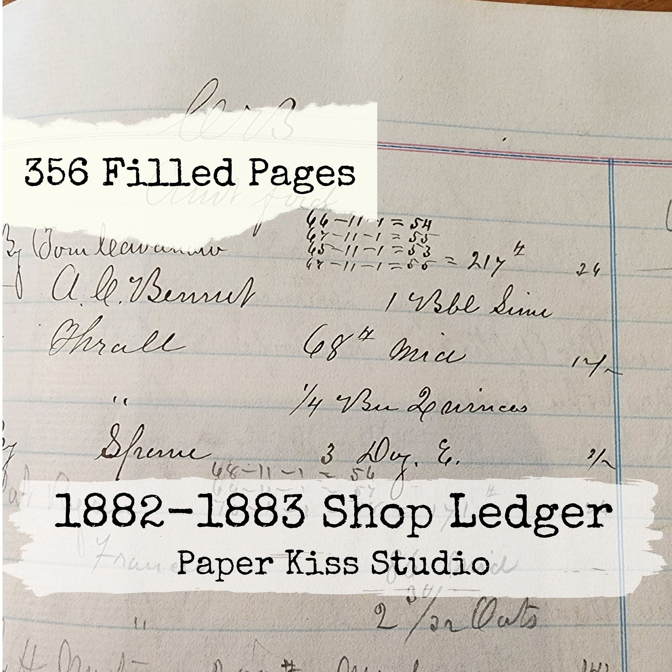 Old Antique Paper Ledger Book 19th Century Shop Accounts Handwritten ...