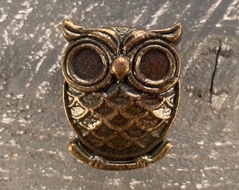 Cast Iron Owl Pull, Dresser Drawer Owl Knob, Metal Owl Cabinet Knob ...