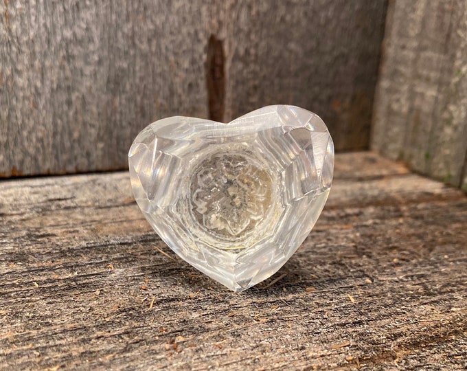Clear Glass Heart Knob Faceted Heart Heart Shaped Glass | Etsy
