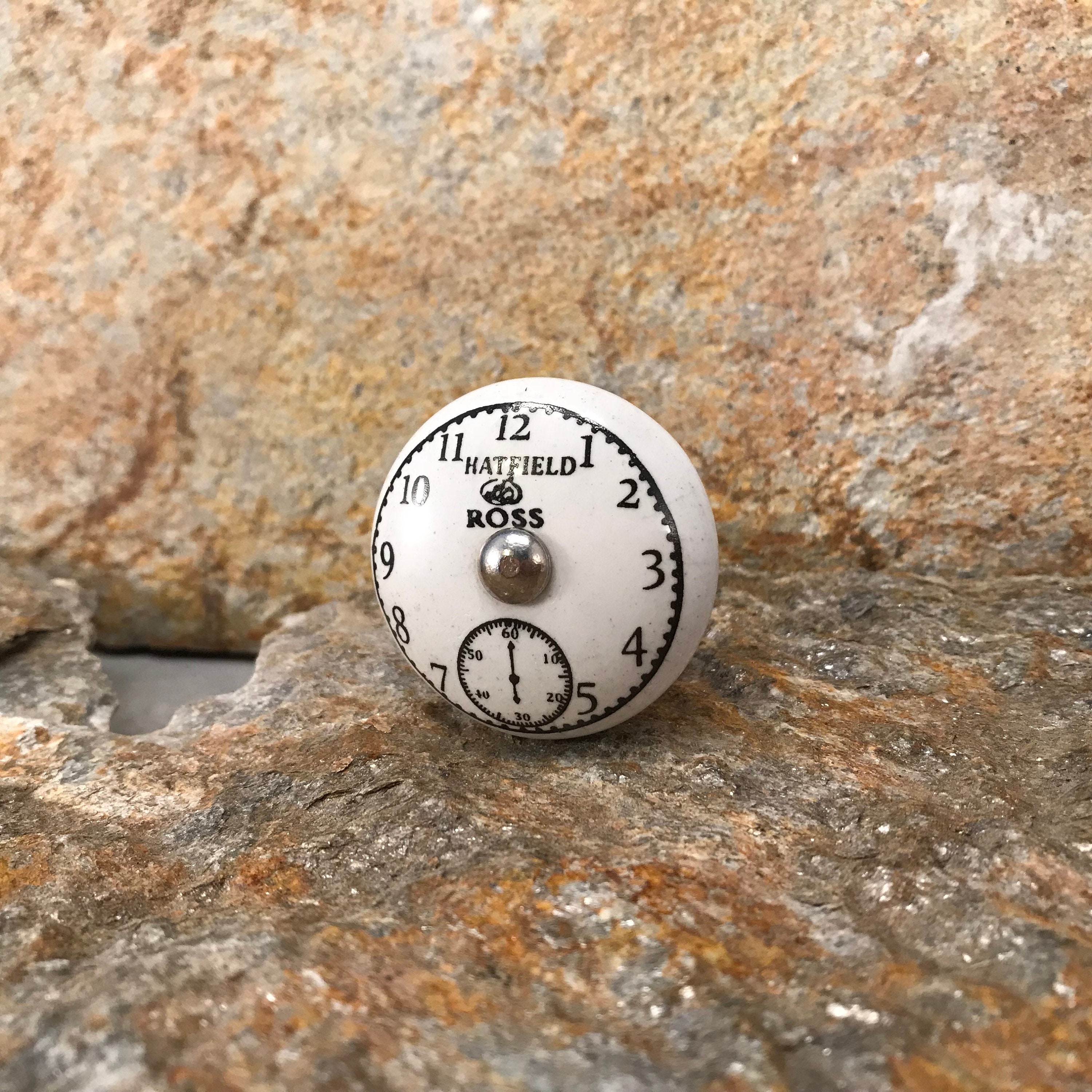 Ceramic Knob Round Clock Faced Drawer Pull Hatfield & Ross | Etsy