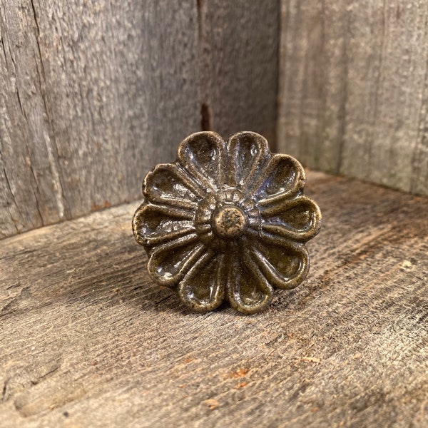 Brass Flower Knob - Etsy