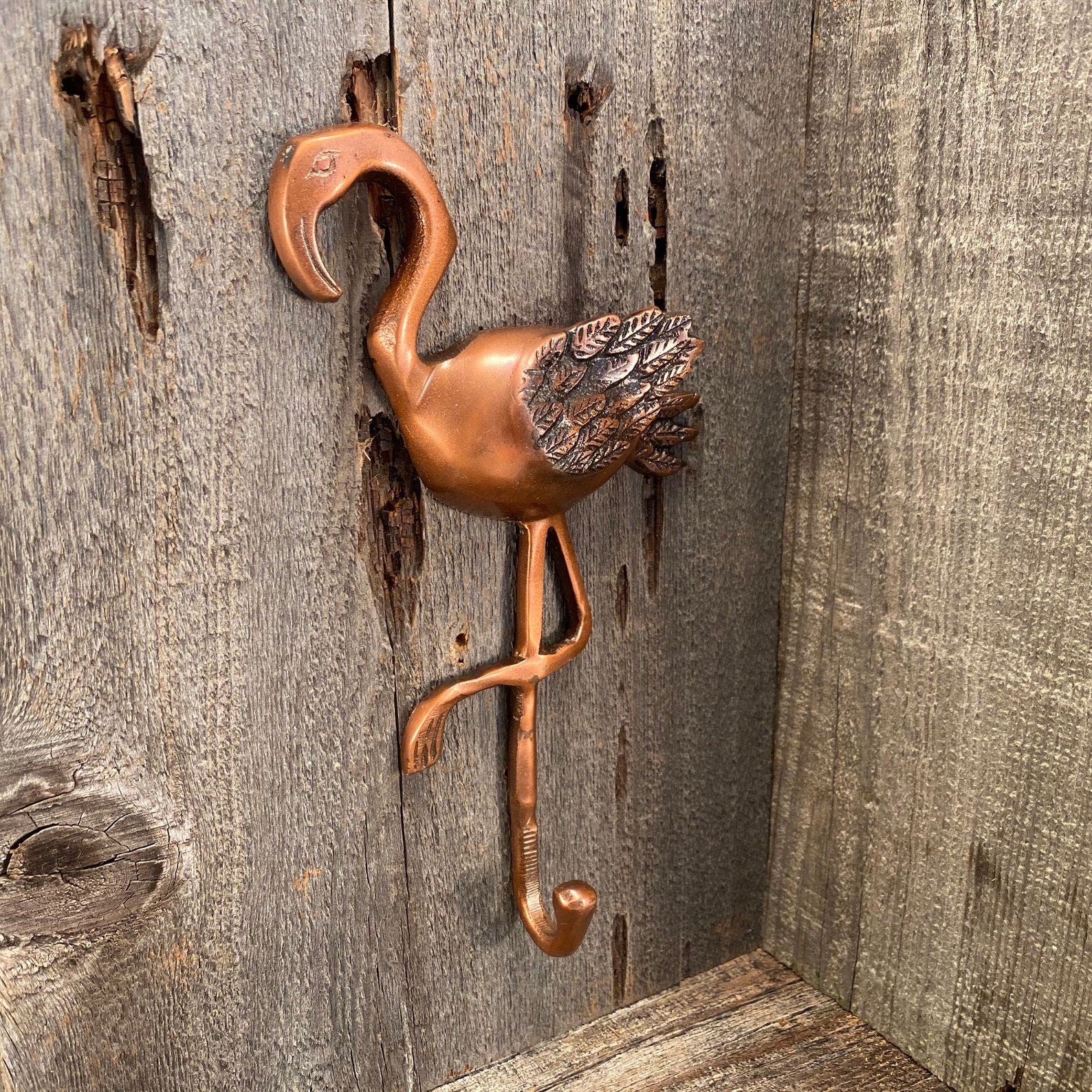 Flamingo Wall Hook Copper Flamingo Bird Hooks for the Wall | Etsy