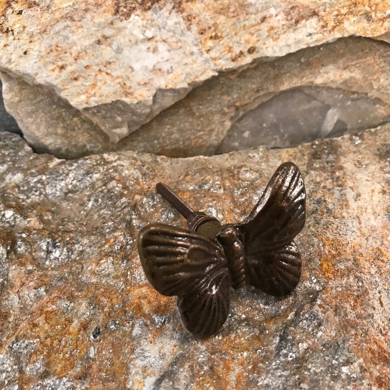 Cast Iron Knob Butterfly Drawer Pull Insect Butterfly Knob - Etsy