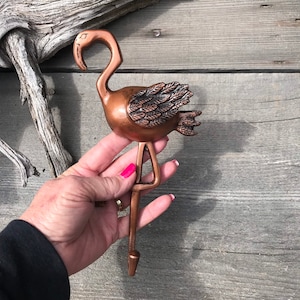 Flamingo Wall Hook, Copper Flamingo Bird Hooks for the Wall, Animal ...