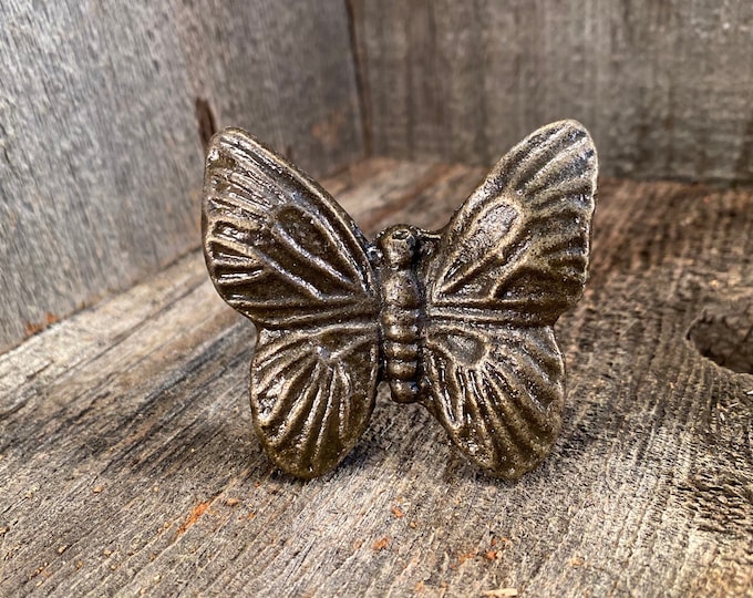 Cast Iron Knob, Butterfly Drawer Pull, Insect Butterfly Knob, Bug Metal ...