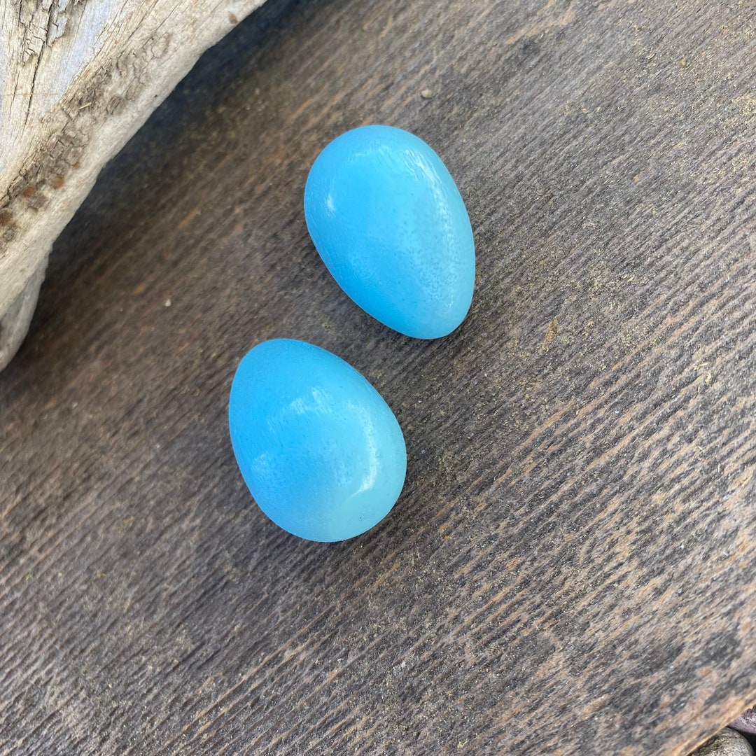 Set of 2 Wood Bird Eggs, Millenary Craft Supply - Etsy