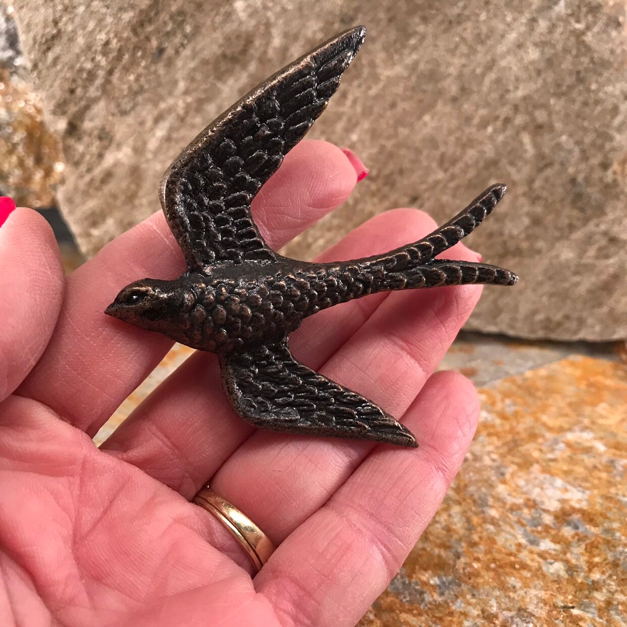 Cast Iron Bird Knob Metal Dresser Drawer Pulls Bird In | Etsy
