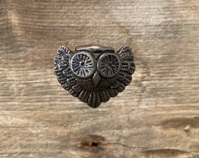 Cast Iron Owl Pull, Dresser Drawer Owl Knob, Metal Owl Cabinet Knob ...