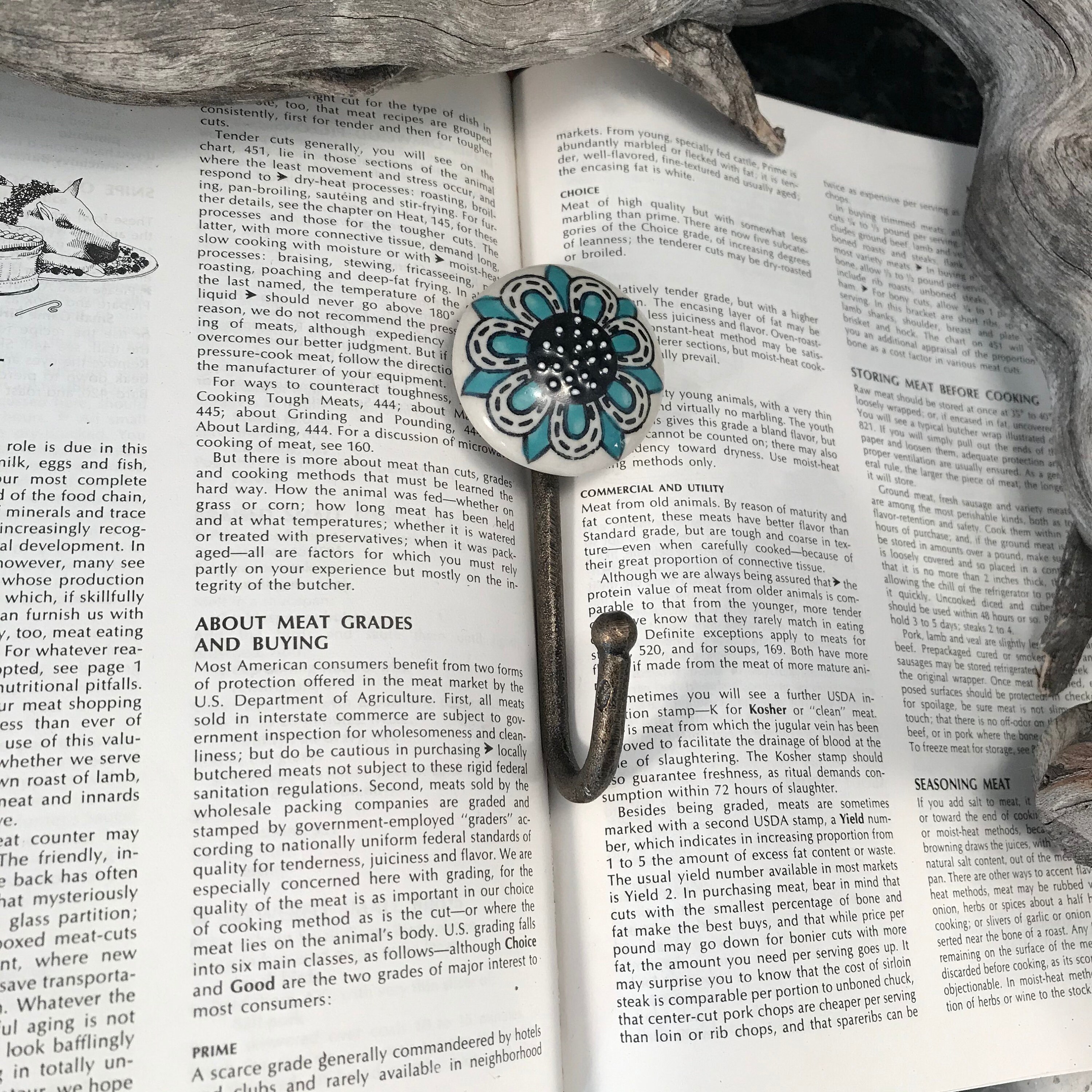 Ceramic Knob Wall Hook Wall Mount Purse Hook w/ Hand Painted | Etsy