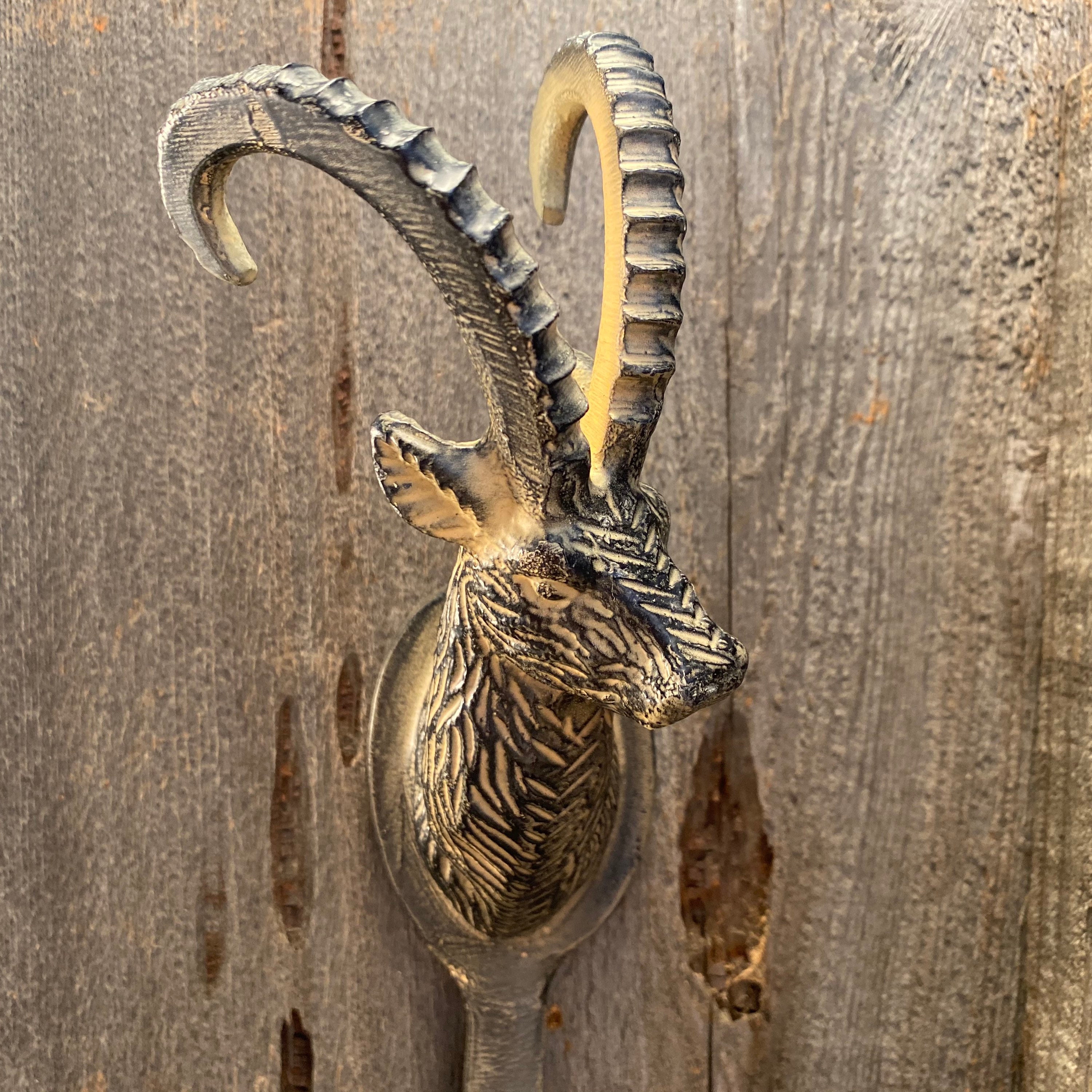 Antelope Wall Hook Wall Mount Stag Head Hook Aluminium Coat - Etsy