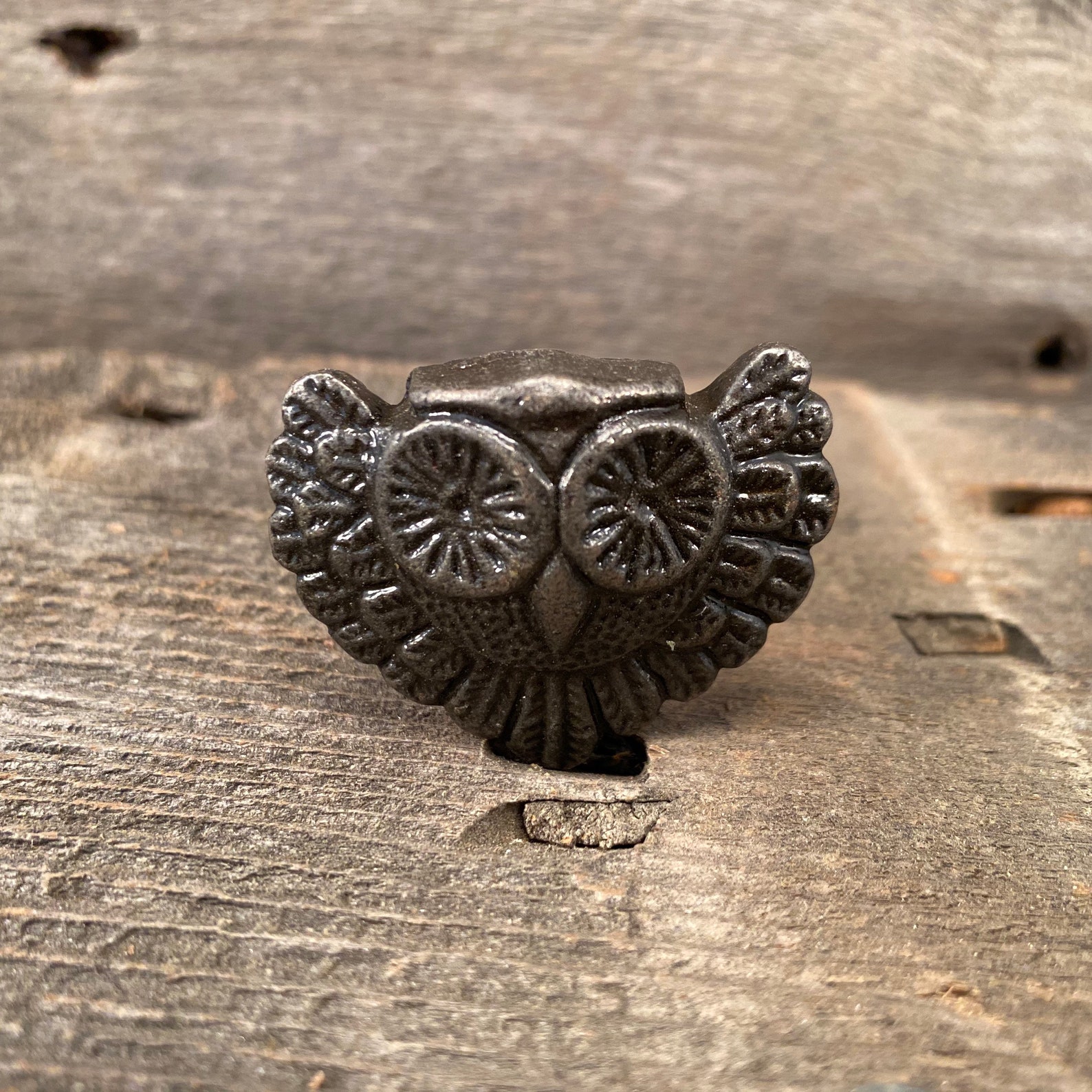 Cast Iron Owl Pull Dresser Drawer Owl Knob Metal Owl Cabinet - Etsy