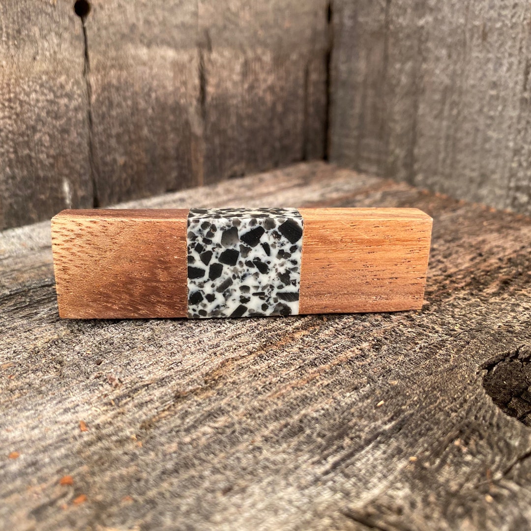 Bone Resin Wood Knob, Rectangle Modern Knob, Wood Inlaid Knob, Bone ...