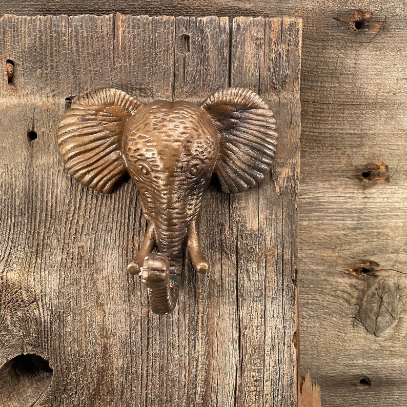 Elephant Wall Hook Wall Mount Elephant Head Hook Cast Iron | Etsy
